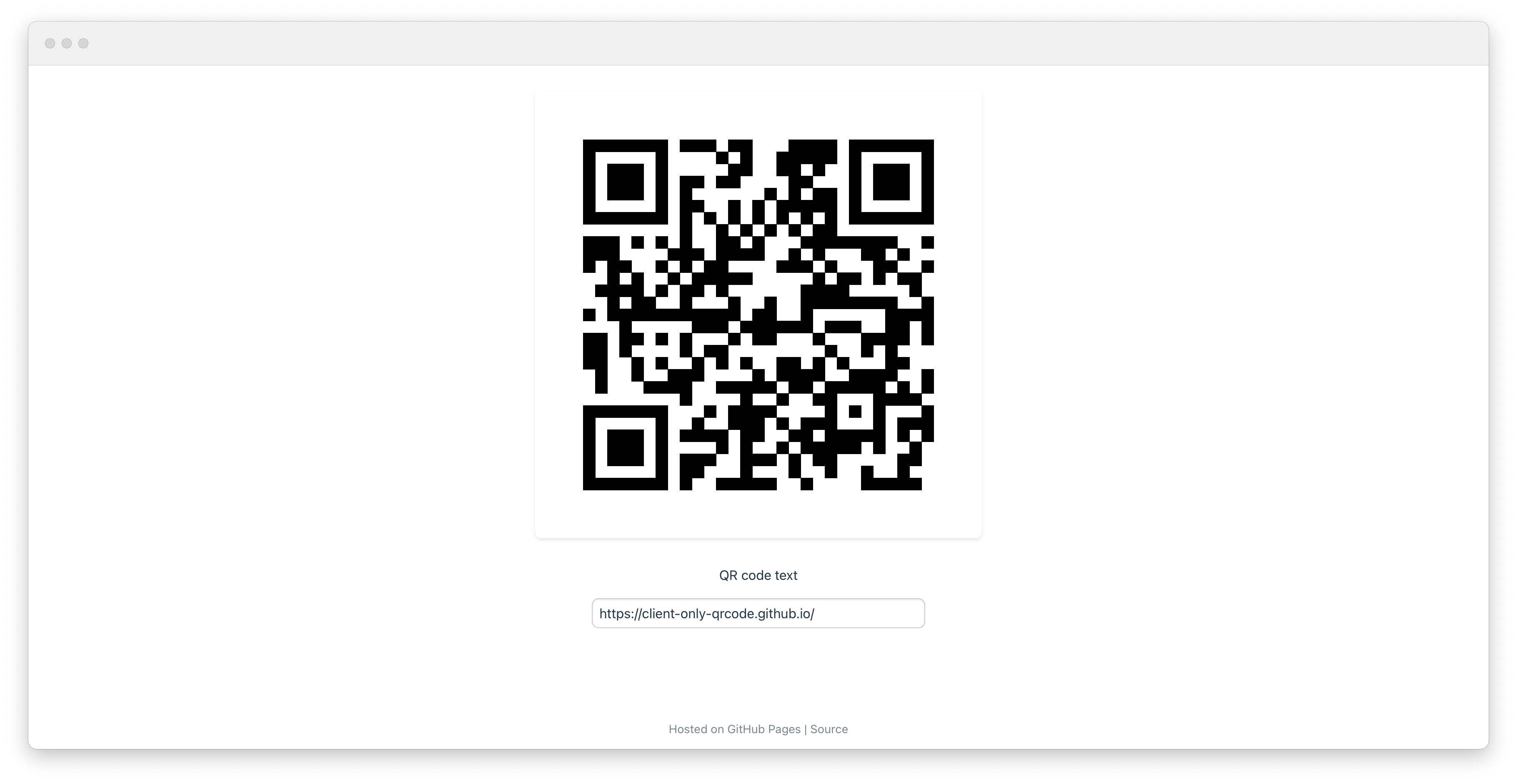 Client-only QR code generator
